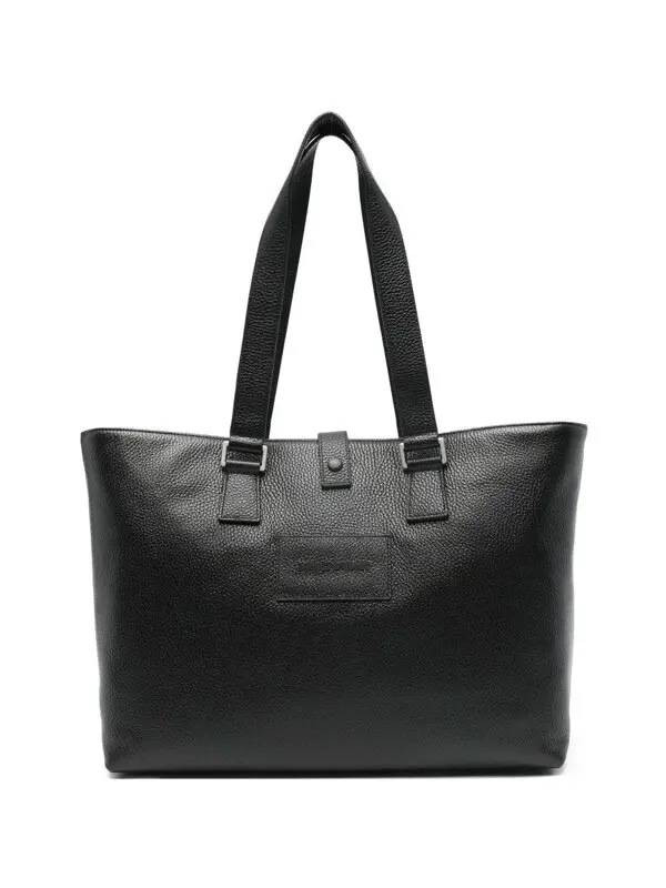 Emporio Armani Leather Tote Bag - Black