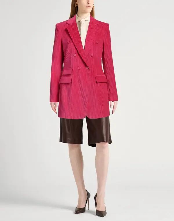 DONDUP Corduroy Double-breasted Blazer - Fuchsia