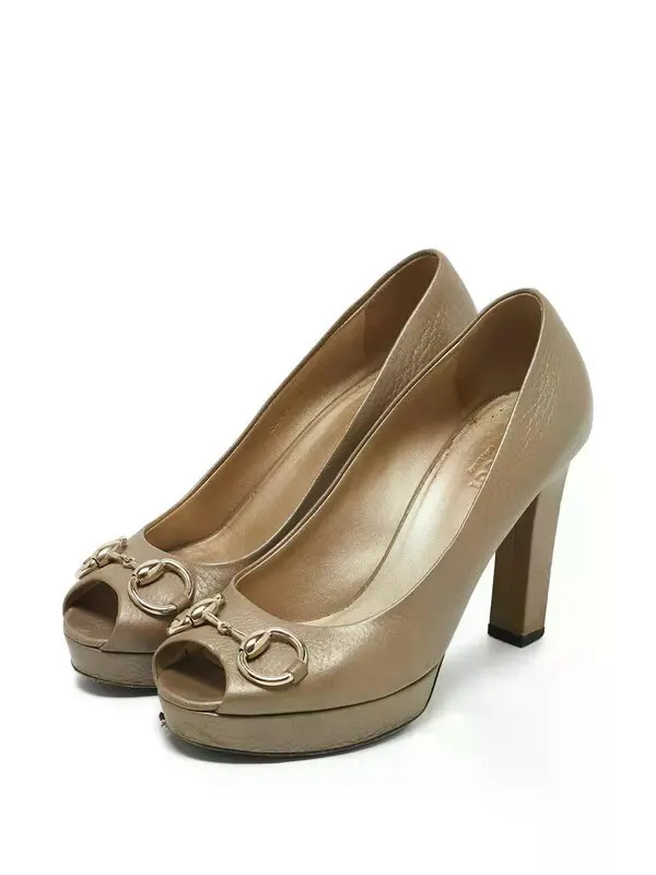 Gucci Leather Peep-toe Pumps