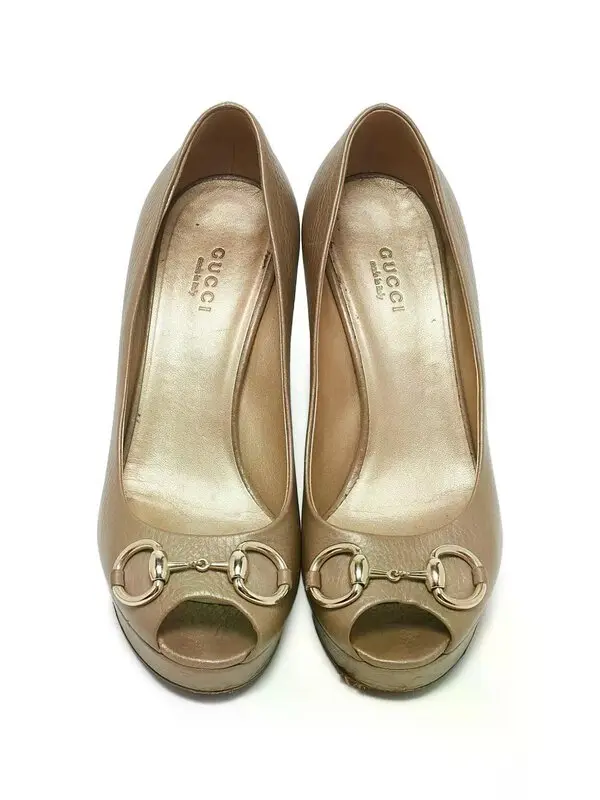 Gucci Leather Peep-toe Pumps