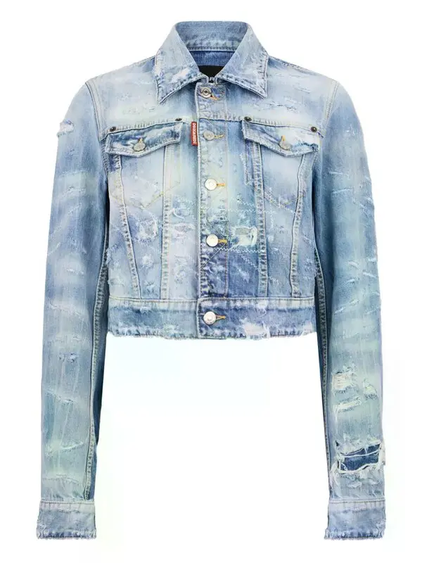 Dsquared2 Distressed-effect Denim Trucker Jacket - Blue