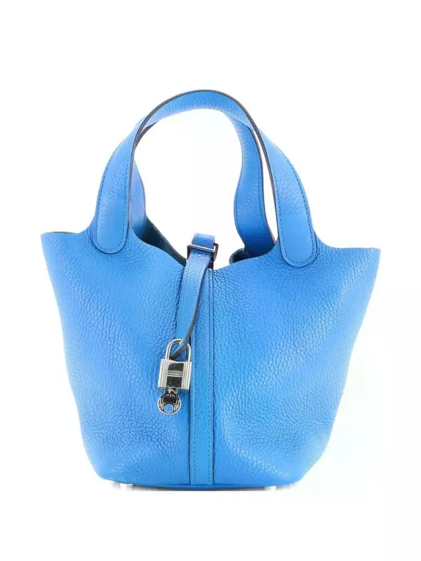 Hermès Picotin Lock Clemence Pm Bucket Bag - Blue