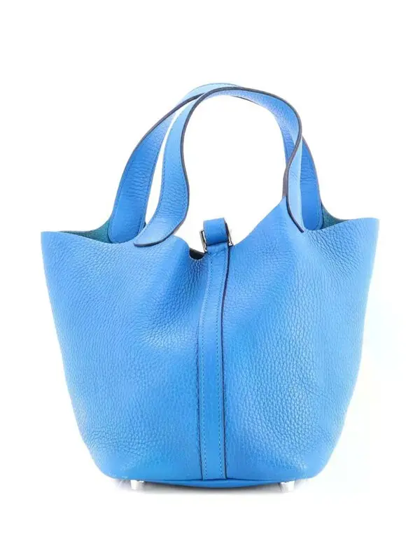Hermès Picotin Lock Clemence Pm Bucket Bag - Blue