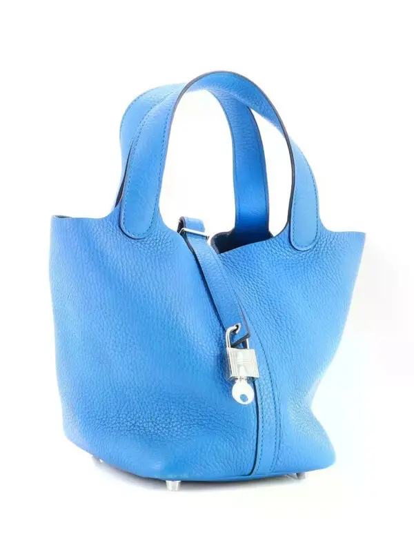 Hermès Picotin Lock Clemence Pm Bucket Bag - Blue