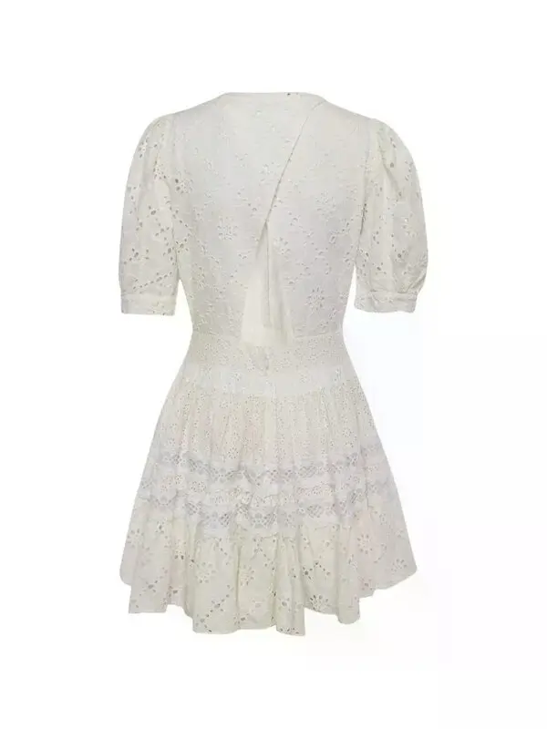 Maje Broderie Anglaise Lace Mini Dress - White | Editorialist