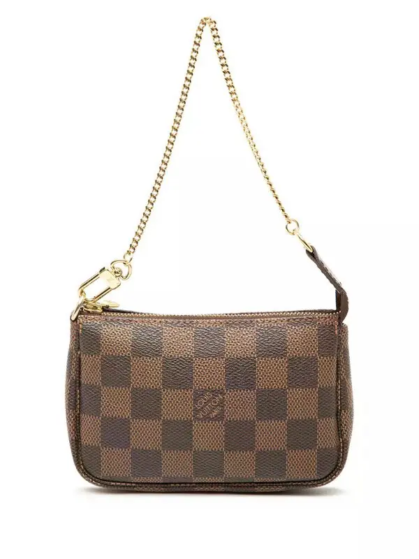 LOUIS VUITTON Damier Ebene Mini Pochette Accessoires - Brown
