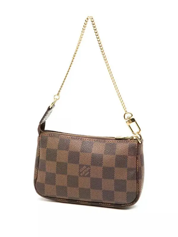 LOUIS VUITTON Damier Ebene Mini Pochette Accessoires - Brown