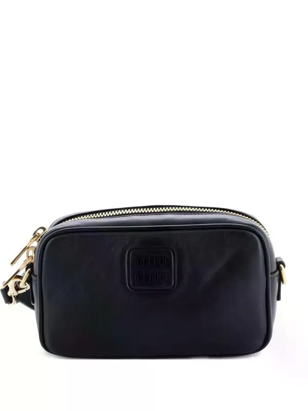 Miu Miu Logo Embossed Leather Camera Crossbody Bag