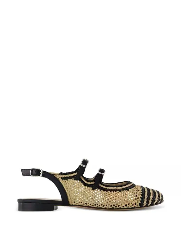 CAREL Balma Raffia Buckled Pumps - Neutrals
