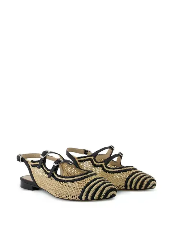 CAREL Balma Raffia Buckled Pumps - Neutrals