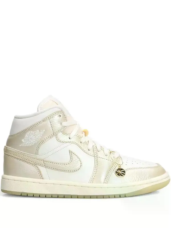 Nike Air Jordan 1 Mid Se Perforated-toe Sneakers - White