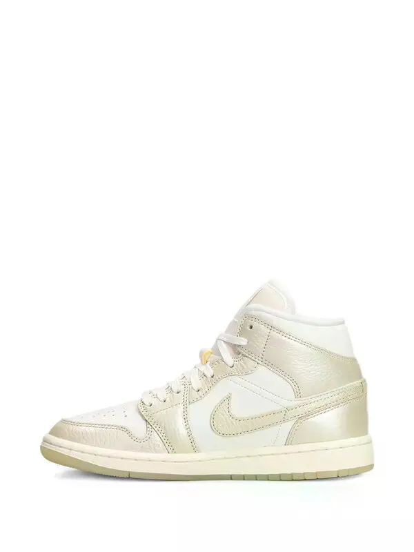 Nike Air Jordan 1 Mid Se Perforated-toe Sneakers - White