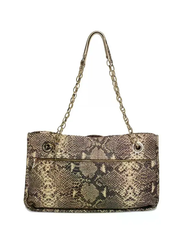 Dkny Snakeskin-embossed Shoulder Bag With Chain Strap