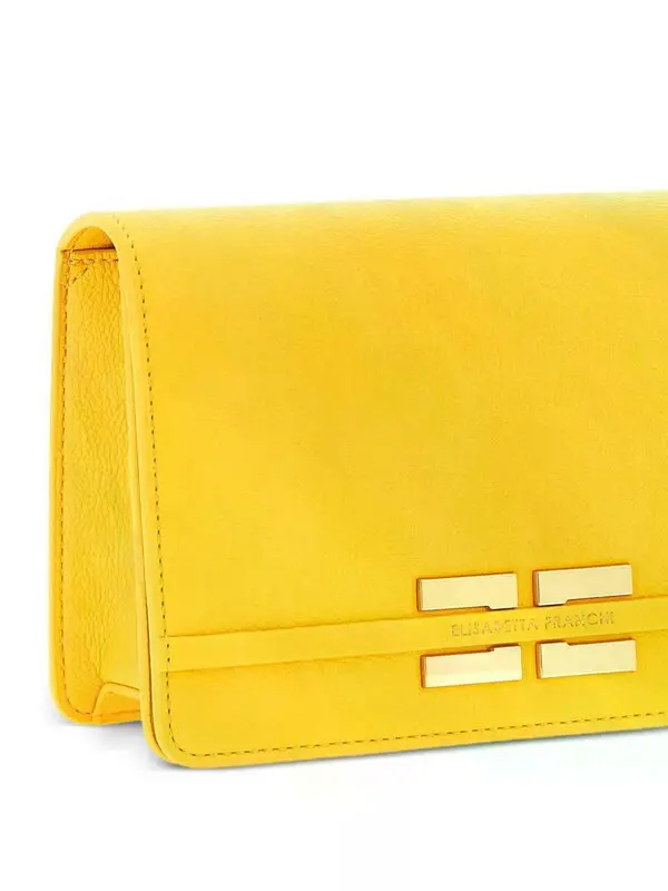 Elisabetta Franchi Logo-plaque Chain Shoulder Bag - Yellow