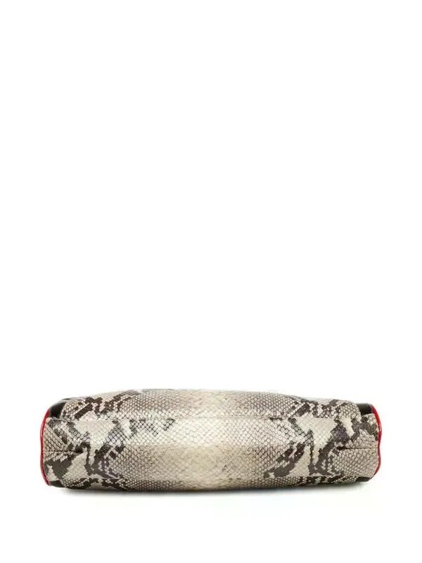 GIUSEPPE ZANOTTI Python-effect Clutch Bag With Logo Plaque