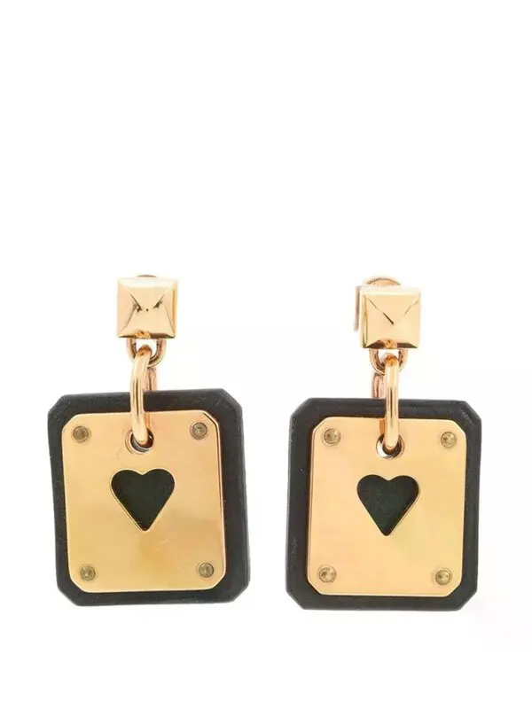 Hermès As De Coeur Costume Earrings - Black