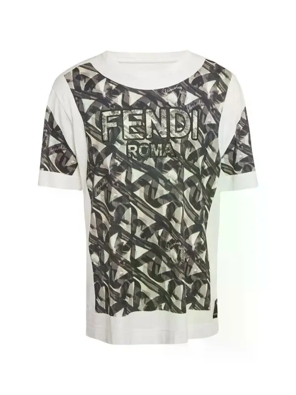 Fendi Printed Cotton T-shirt - White