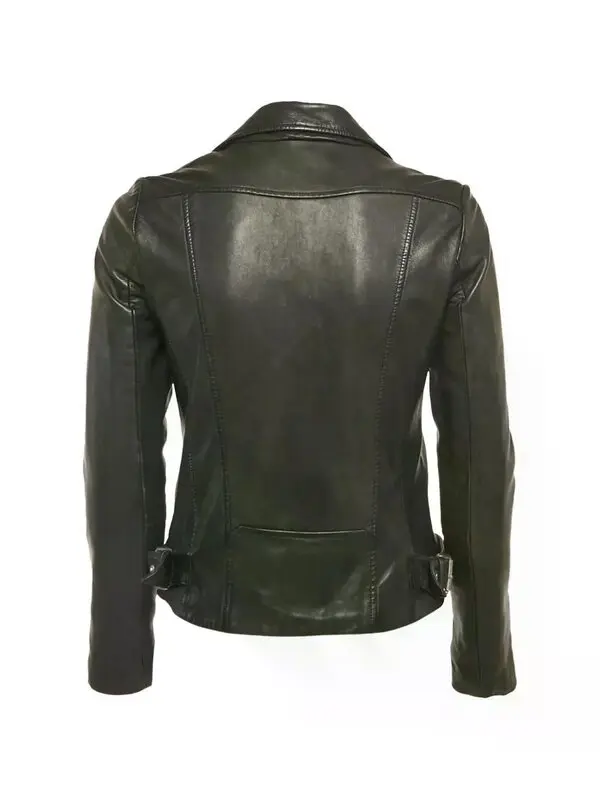 Maje Asymmetrical Zip Leather Biker Jacket