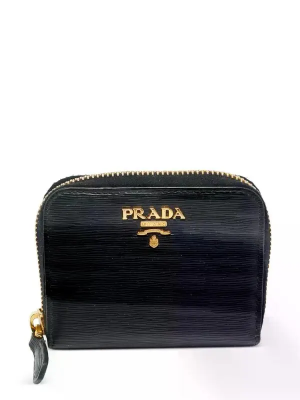 Prada Leather Zip-up Coin Purse - Black