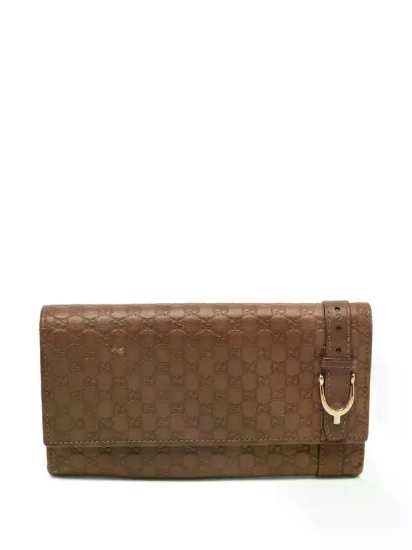 Gucci Leather Flap Wallet - Brown