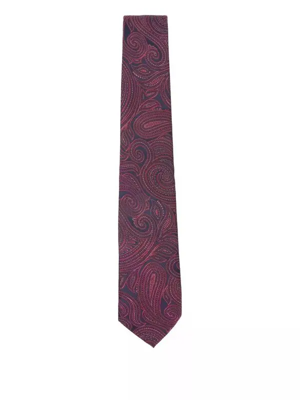 BIGI Paisley Silk Neck Tie - Blue