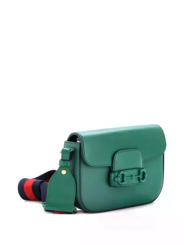 Gucci Horsebit 1955 Mini Leather Shoulder Bag - Green