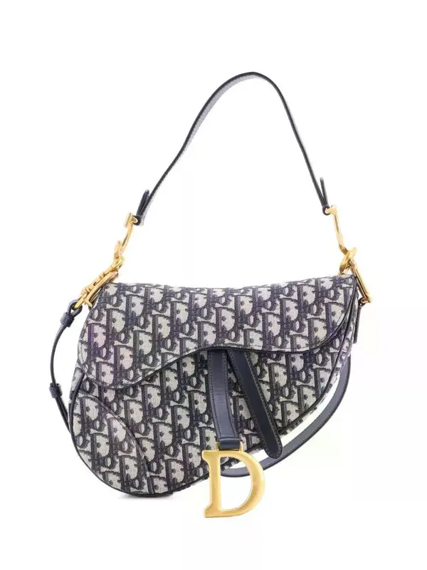 Dior Saddle Handbag Oblique Canvas Medium Shoulder Bag - Blue