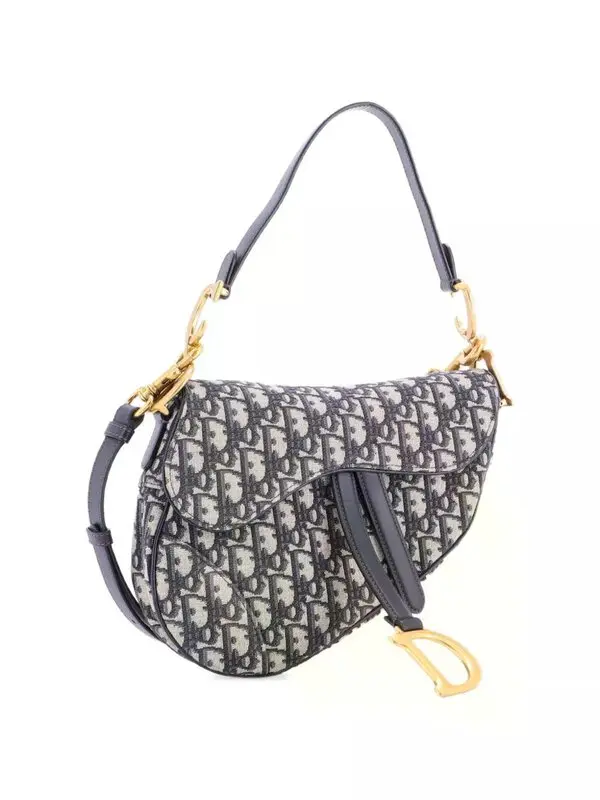 Dior Saddle Handbag Oblique Canvas Medium Shoulder Bag - Blue