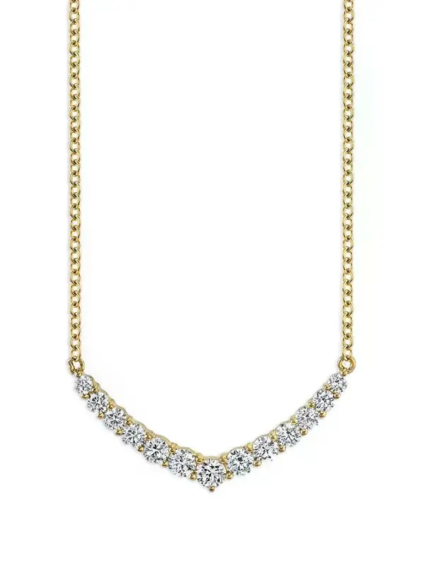 ANITA KO Diamond Curved Necklace - Gold