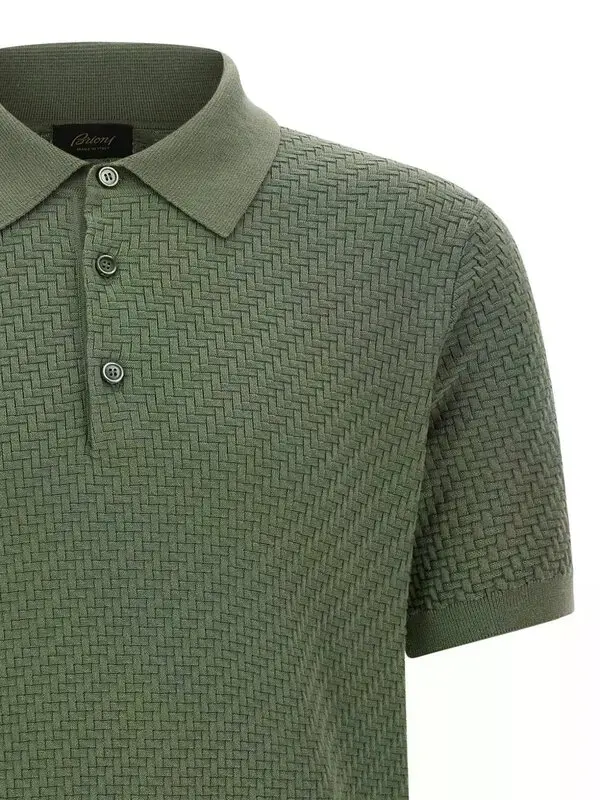 Brioni Textured Weaving Polo Shirt
