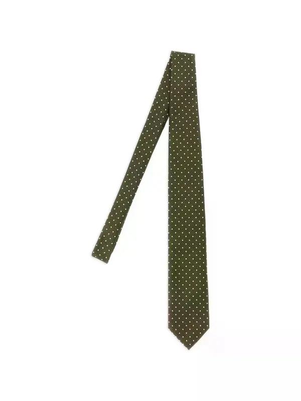 TOM FORD Polka-dot Jacquard Tie - Green