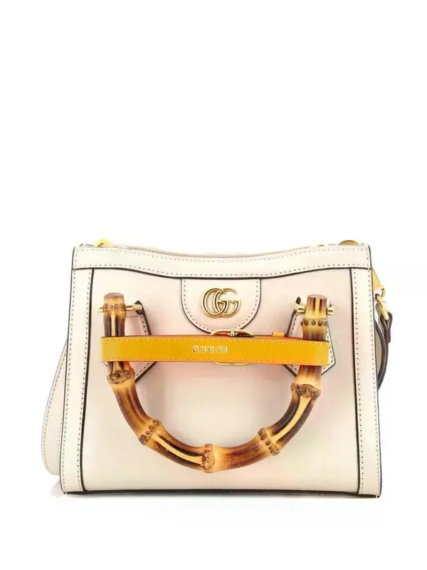 Gucci Diana Nm Bamboo Handle Mini Tote - White