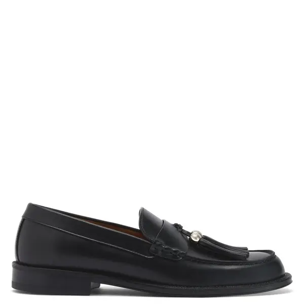 GIUSEPPE ZANOTTI Leather Loafers With Tassels - Black