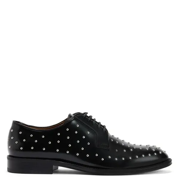 GIUSEPPE ZANOTTI Metal Studded Leather Derby Shoes