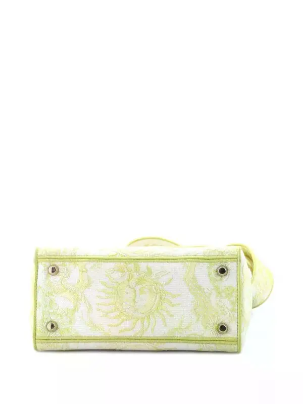 Dior Lady D-lite Embroidered Canvas Medium Satchel - Yellow