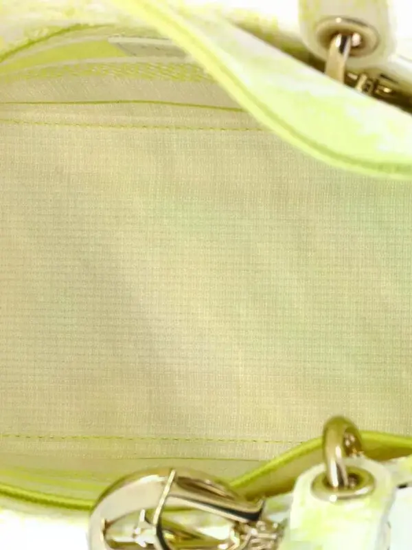 Dior Lady D-lite Embroidered Canvas Medium Satchel - Yellow