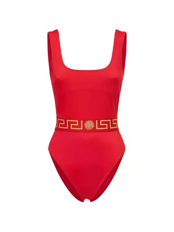 Versace Square-neck One-piece Swimsuit - Red