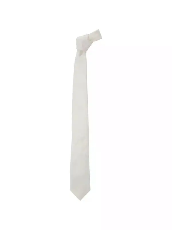 Giorgio Armani Silk Neck Tie - White