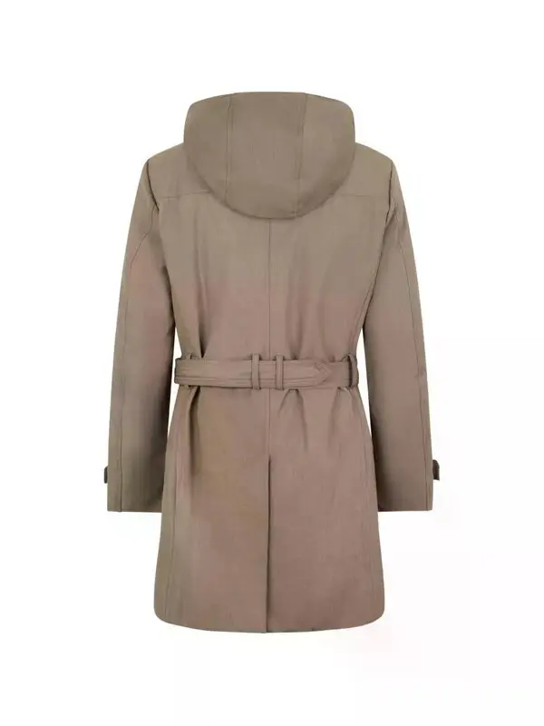 MOORER Hooded Belted Raincoat