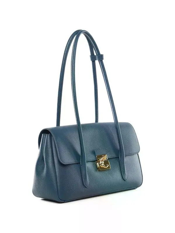 COCCINELLE Leather Turnlock Shoulder Bag - Blue
