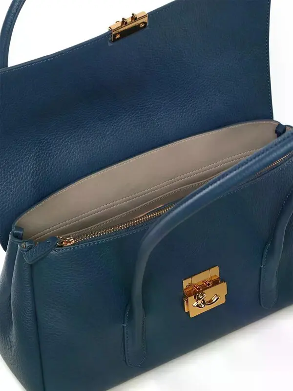 COCCINELLE Leather Turnlock Shoulder Bag - Blue
