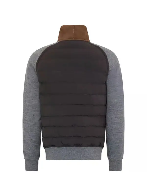 MOORER Zip-up Bomber Jacket - Brown