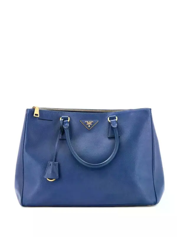 Prada Lux Saffiano Leather Large Tote Bag - Blue