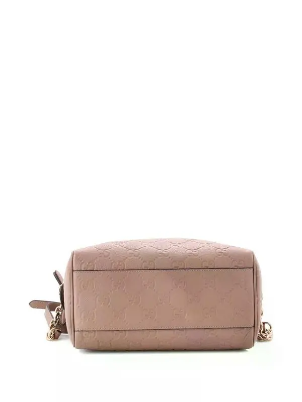 Gucci Emblem Boston Bag Gg Embossed Leather