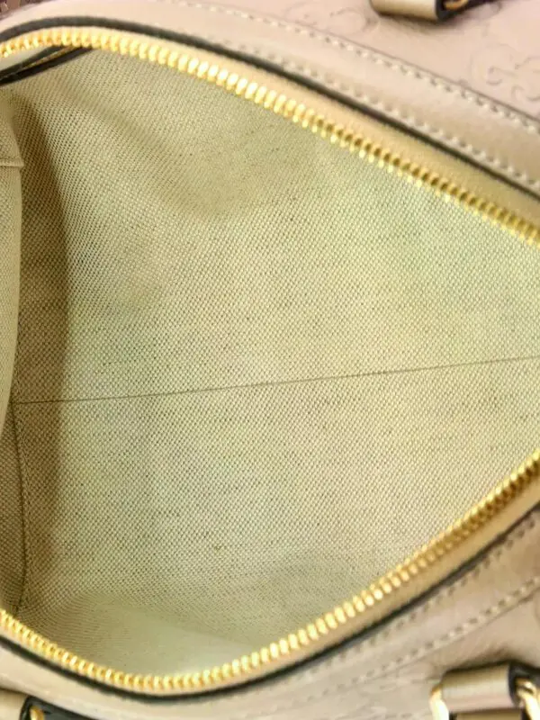 Gucci Emblem Boston Bag Gg Embossed Leather
