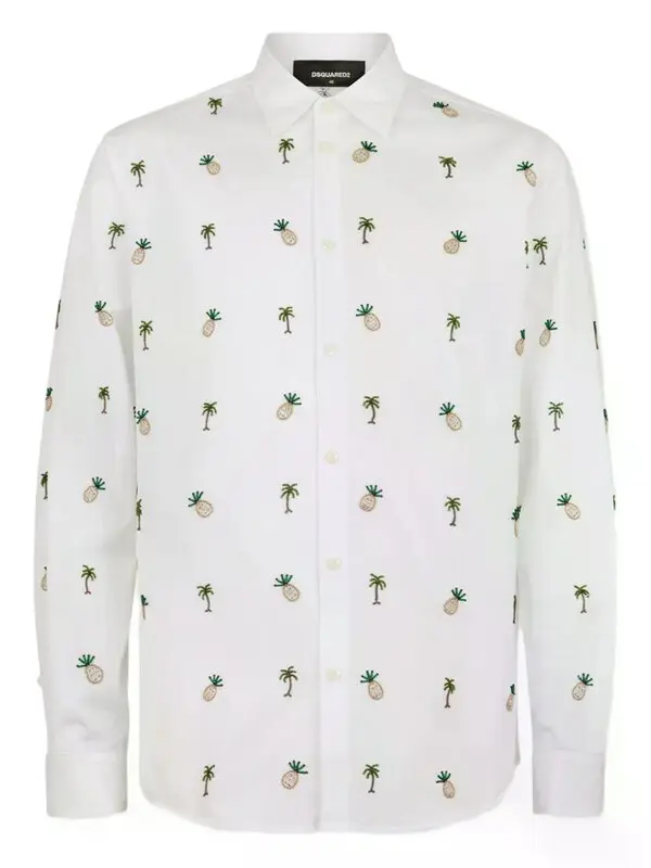 Dsquared2 Pineapples Palms Embroidery Shirt