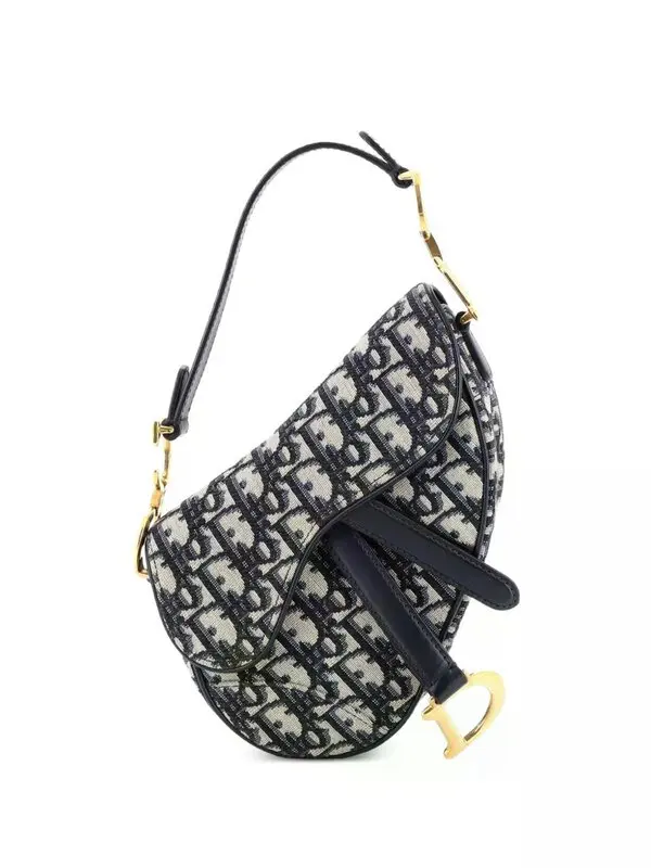 Dior Saddle Handbag Oblique Canvas Mini - Blue