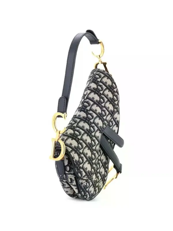 Dior Saddle Handbag Oblique Canvas Mini - Blue