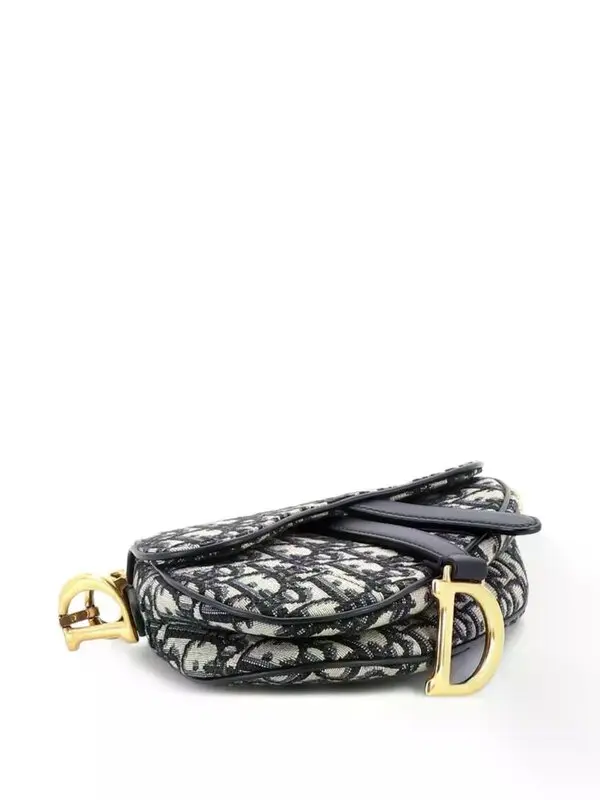 Dior Saddle Handbag Oblique Canvas Mini - Blue