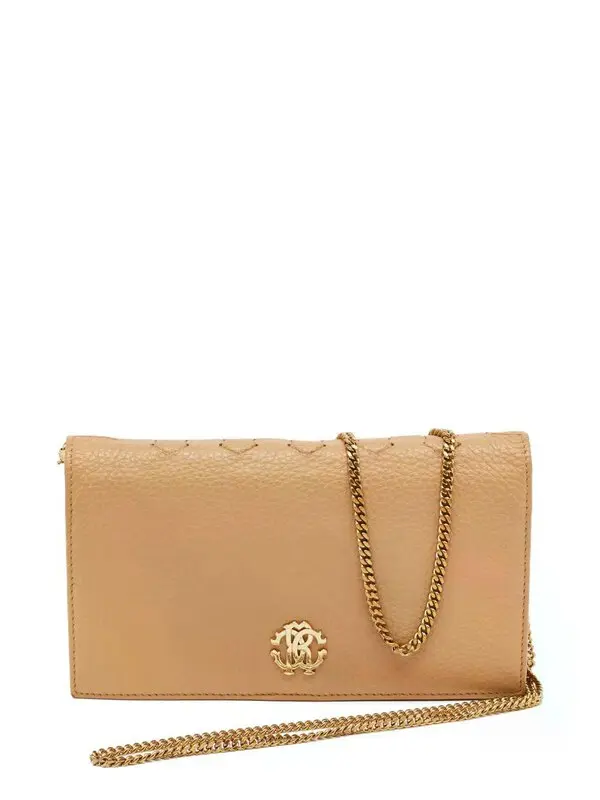 Roberto Cavalli Flap Leather Wallet - Neutrals